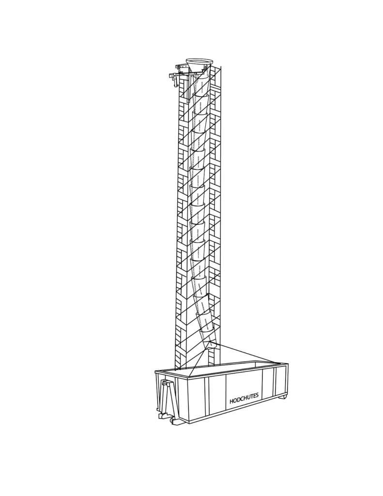 Scaffold Chute Safety When Removing Brick, Demo | HodChutes